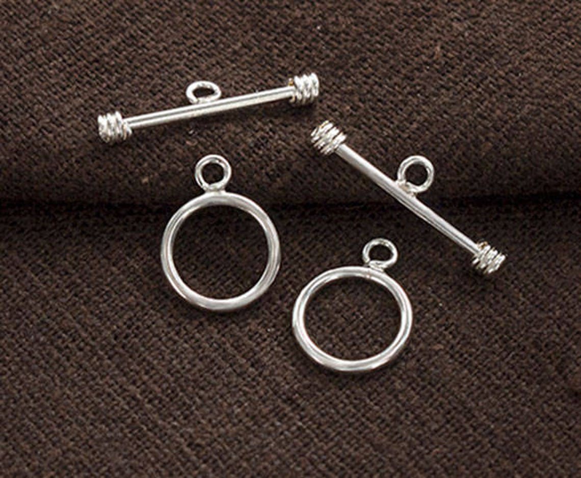 5 of 925 Sterling Silver Toggles 10 mm. :tk0200 - Etsy Polska
