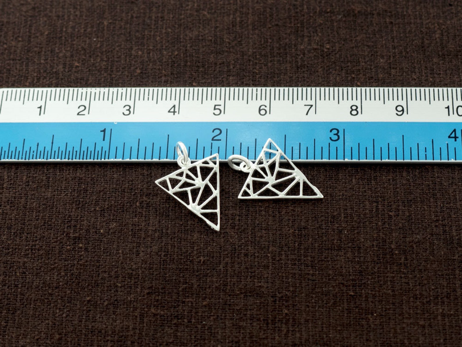 2 of 925 Sterling Silver Triangle Charms., Polish Finished :th2220 - Etsy