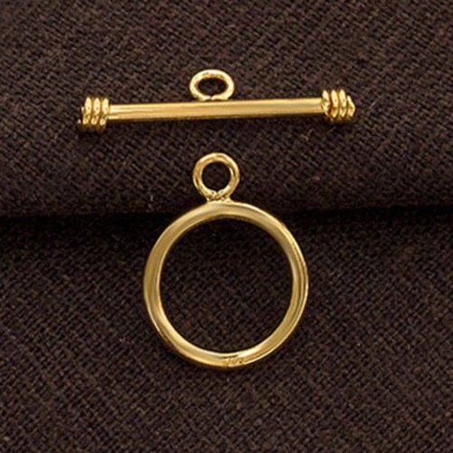 2 of 925 Sterling Silver Gold Vermeil Style Toggles 11 Mm. - Etsy