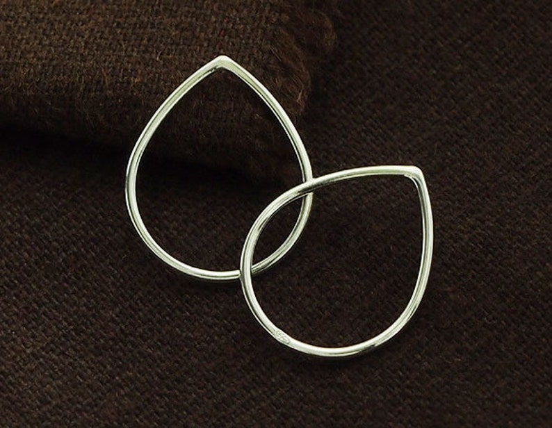 4 of 925 Sterling Silver Pear Links, Connectors 15.5x19 Mm. :tk0013 - Etsy