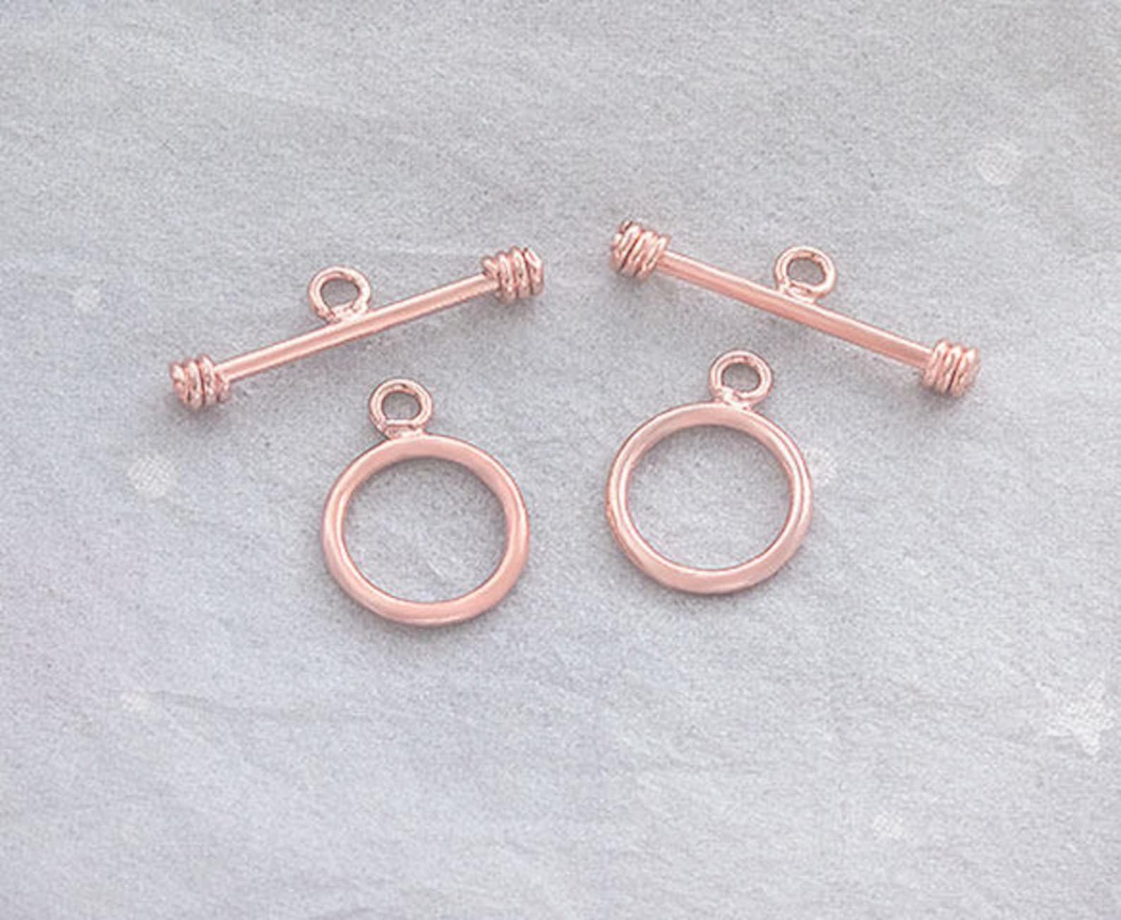 2 of 925 Sterling Silver Rose Gold Vermeil Style Toggles 10 Mm. :pg0678 ...