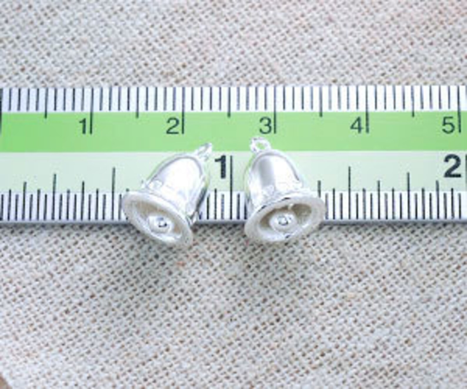 2 of 925 Sterling Silver Bell Charms 8.5x9mm. Polish Finished | Etsy