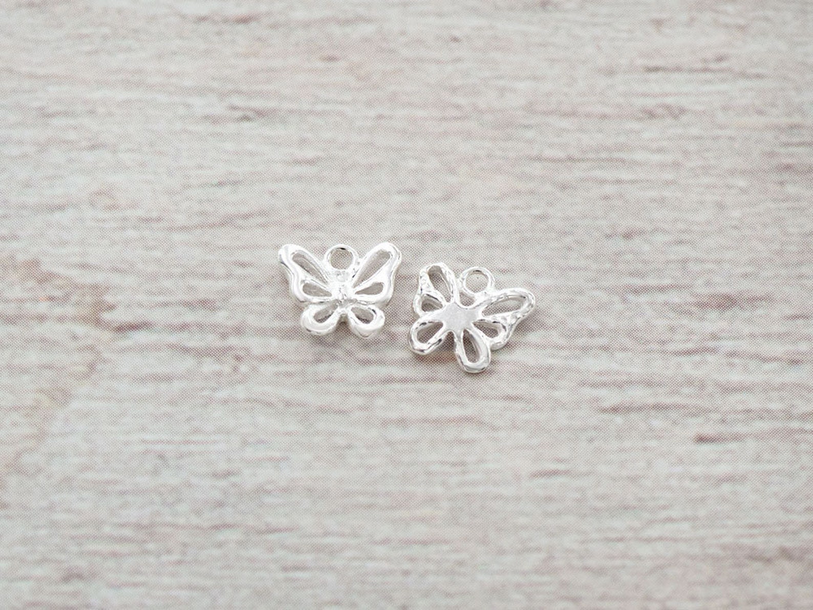 4 of 925 Sterling Silver Small Butterfly Charms 6.5x8 Mm. - Etsy