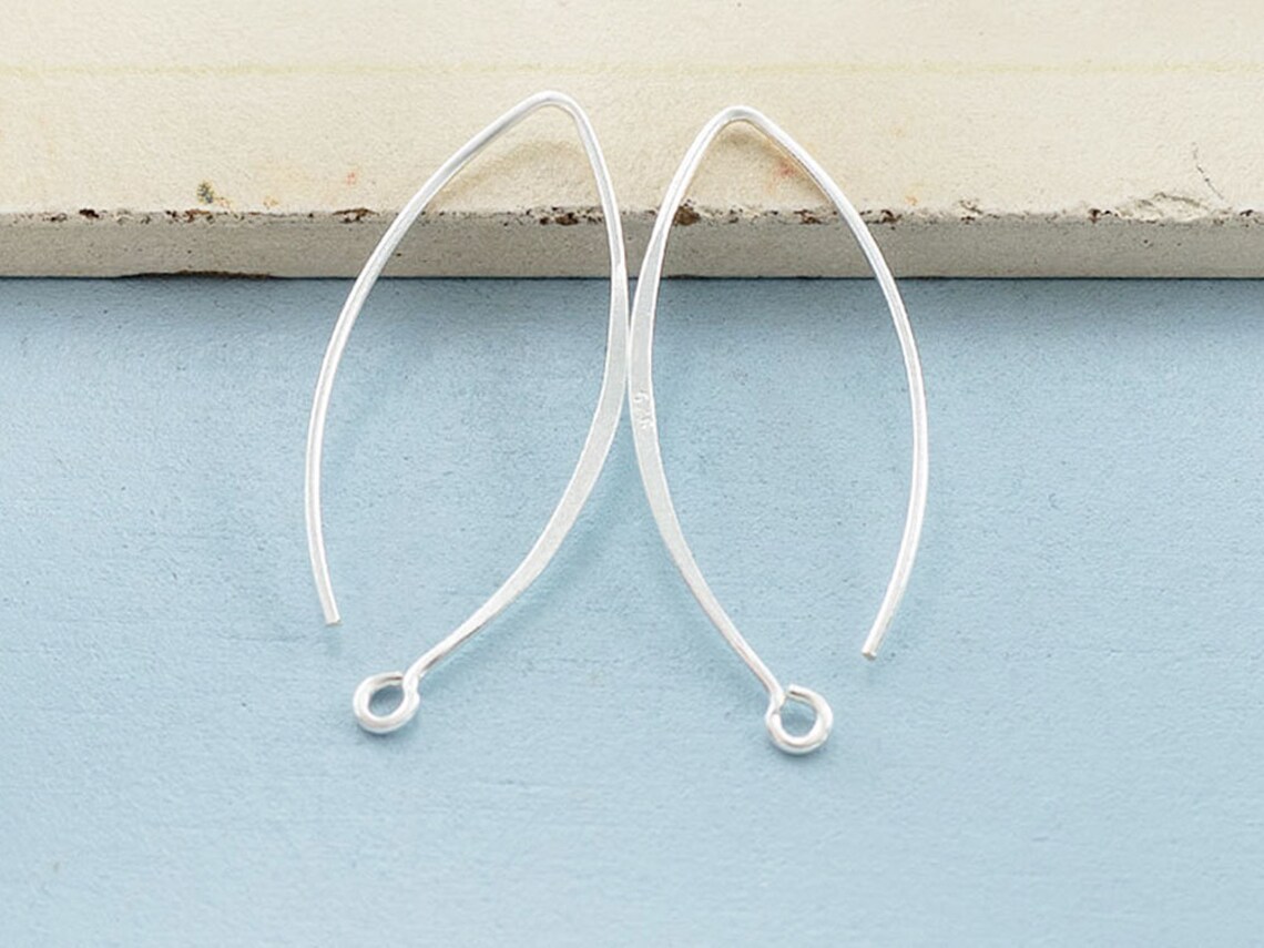 5 Pairs of 925 Sterling Silver Ear Wires 12x32 Mm. :th0942 | Etsy