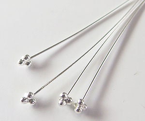 20 of 925 Sterling Silver Head Pins 50 Mm. 25 AWG :th1993 - Etsy