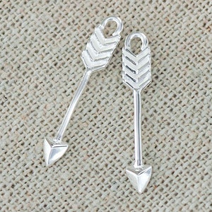 2 of 925 Sterling Silver Arrow Charms 3.5x23 Mm.,delicate Charms ...
