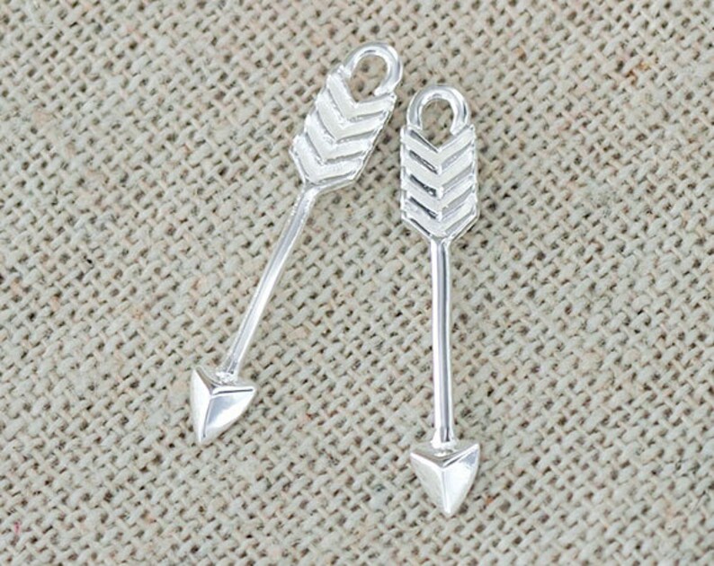 2 of 925 Sterling Silver Arrow Charms 3.5x23 Mm.,delicate Charms ...