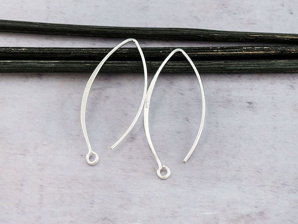 5 Pairs of 925 Sterling Silver Ear Wires 12x32 Mm. :th0942 | Etsy