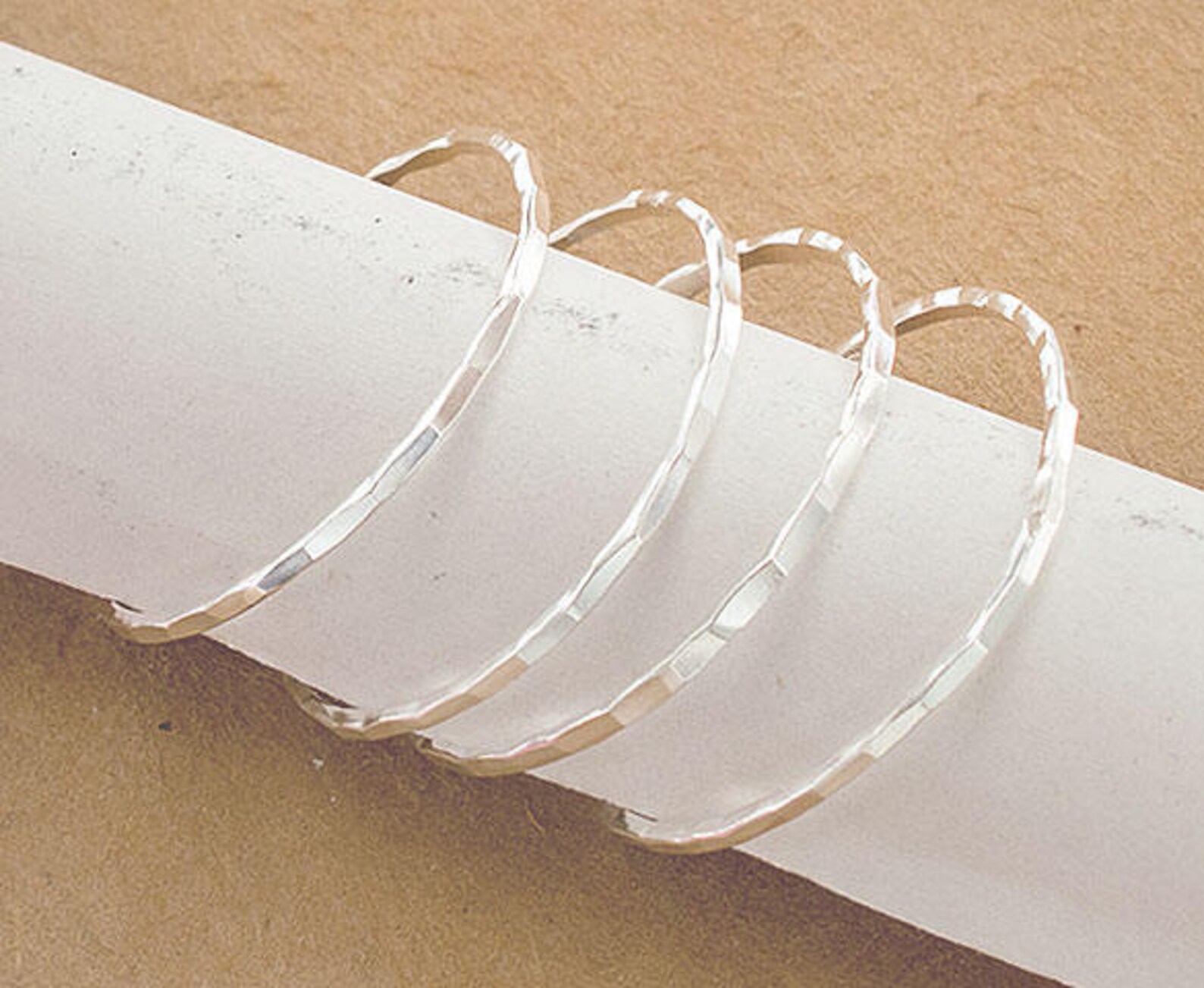 4 of 925 Sterling Silver Hammered Circle Closed Rings | Etsy