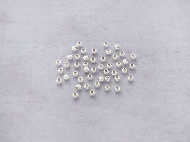 50 of 925 Sterling Silver Seed Beads 3 Mm. :th0173 - Etsy