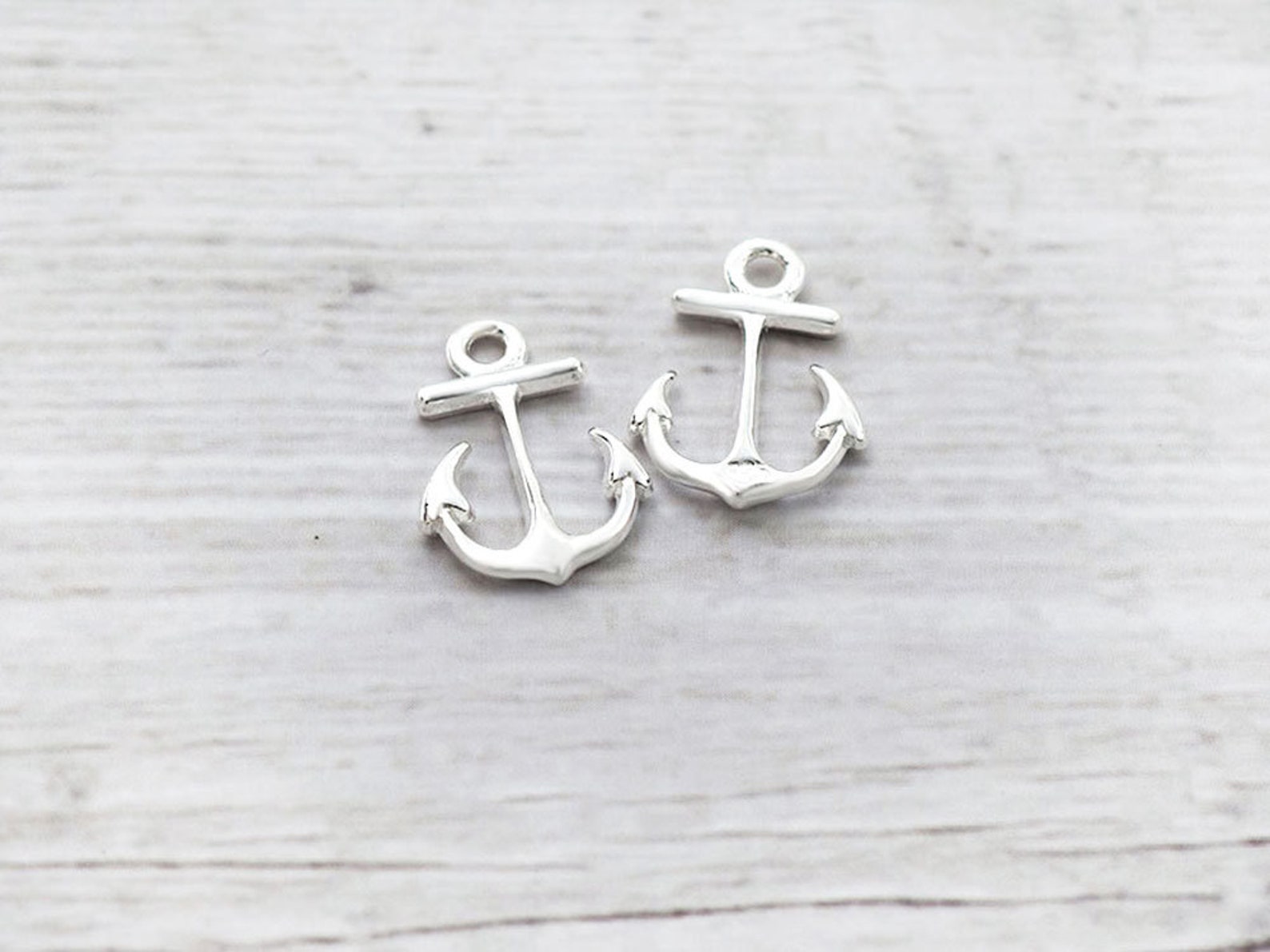 2 of 925 Sterling Silver Anchor Charms 11x15mm.Polish Finished | Etsy