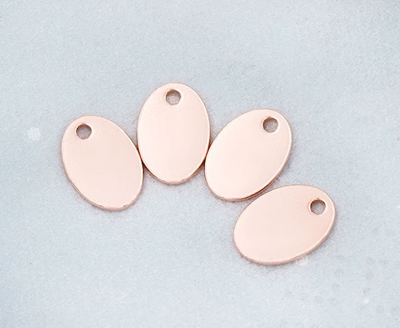 4 of 925 Sterling Silver Rose Gold Vermeil Style Oval Tag - Etsy