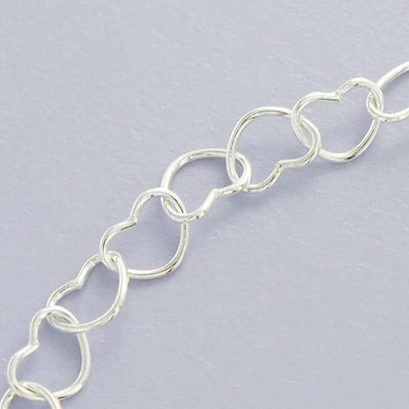 Silver Heart Chain - Etsy