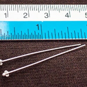 20 of 925 Sterling Silver Head Pins 40 Mm. #25 AWG :th2617 - Etsy