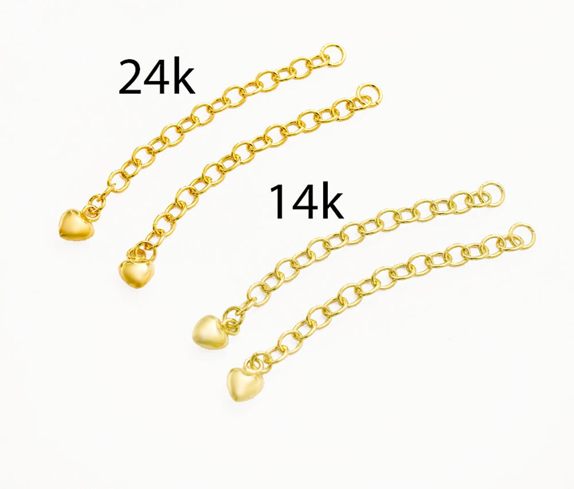 2 of 925 Sterling Silver Gold Vermeil Style Extension Chains - Etsy