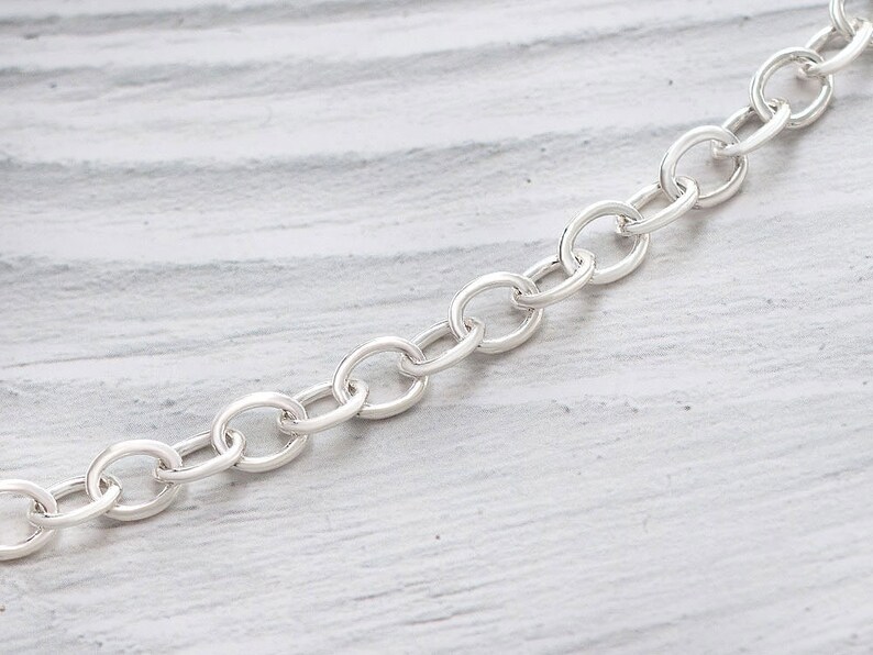 12 Inches of 925 Sterling Silver Chain 5x7 Mm. :th0396 - Etsy