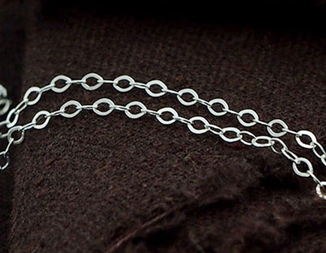 40 Inches of 925 Sterling Silver Marquise Chain 1.5x2.5 Mm. Delicate ...