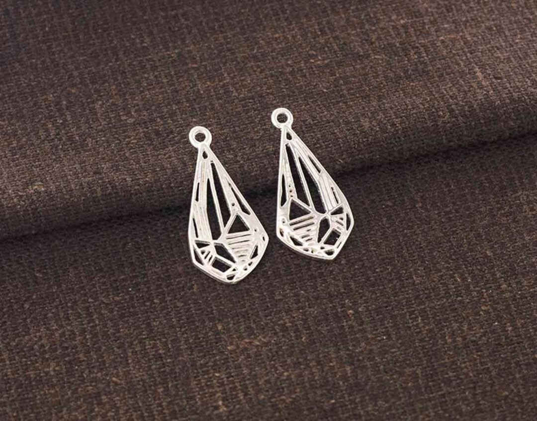 2 of 925 Sterling Silver Diamond Shape Charms 10x18 Mm. :th1862 - Etsy