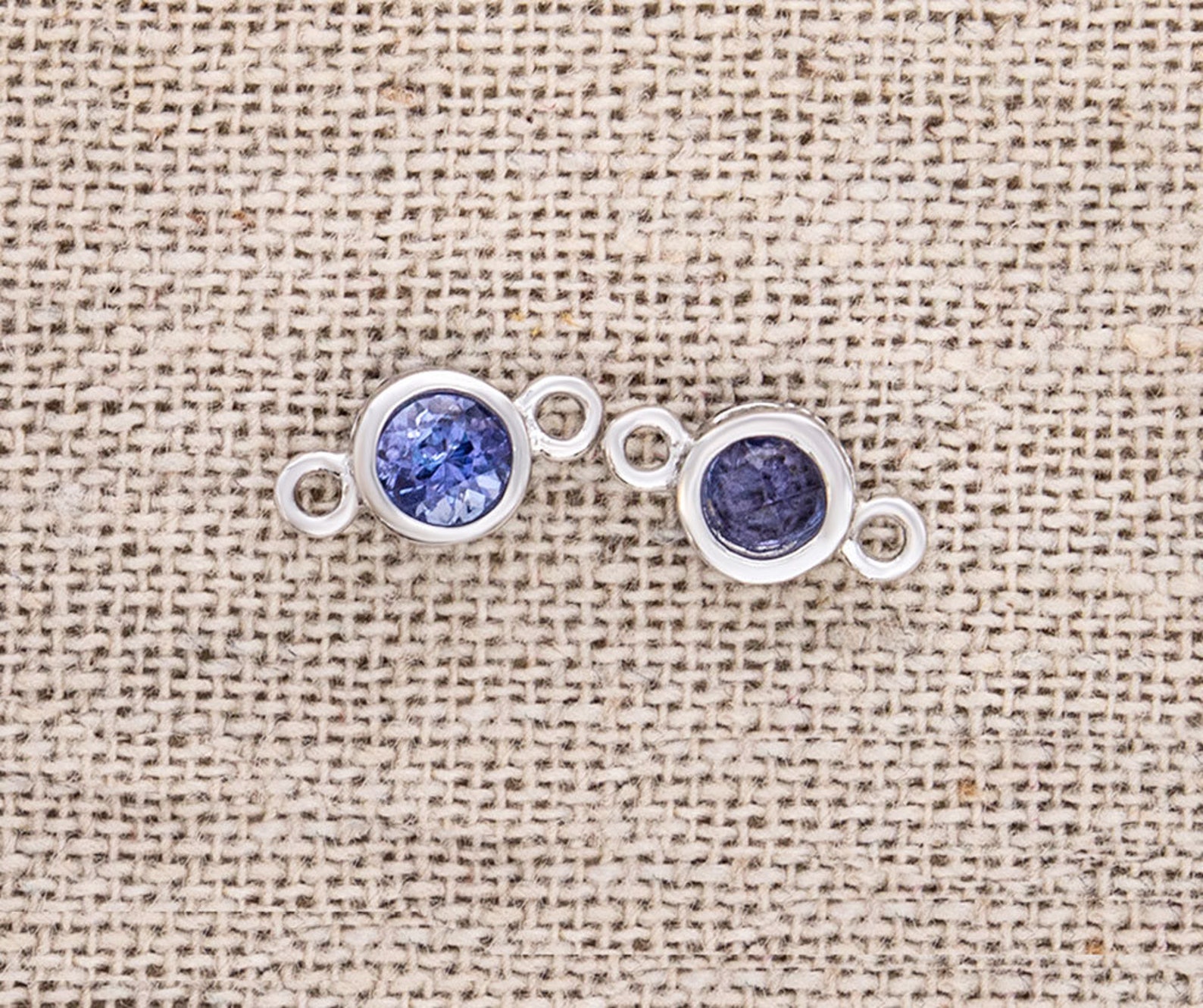 2 of Natural Round Tanzanite & Sterling Silver Bezeled - Etsy