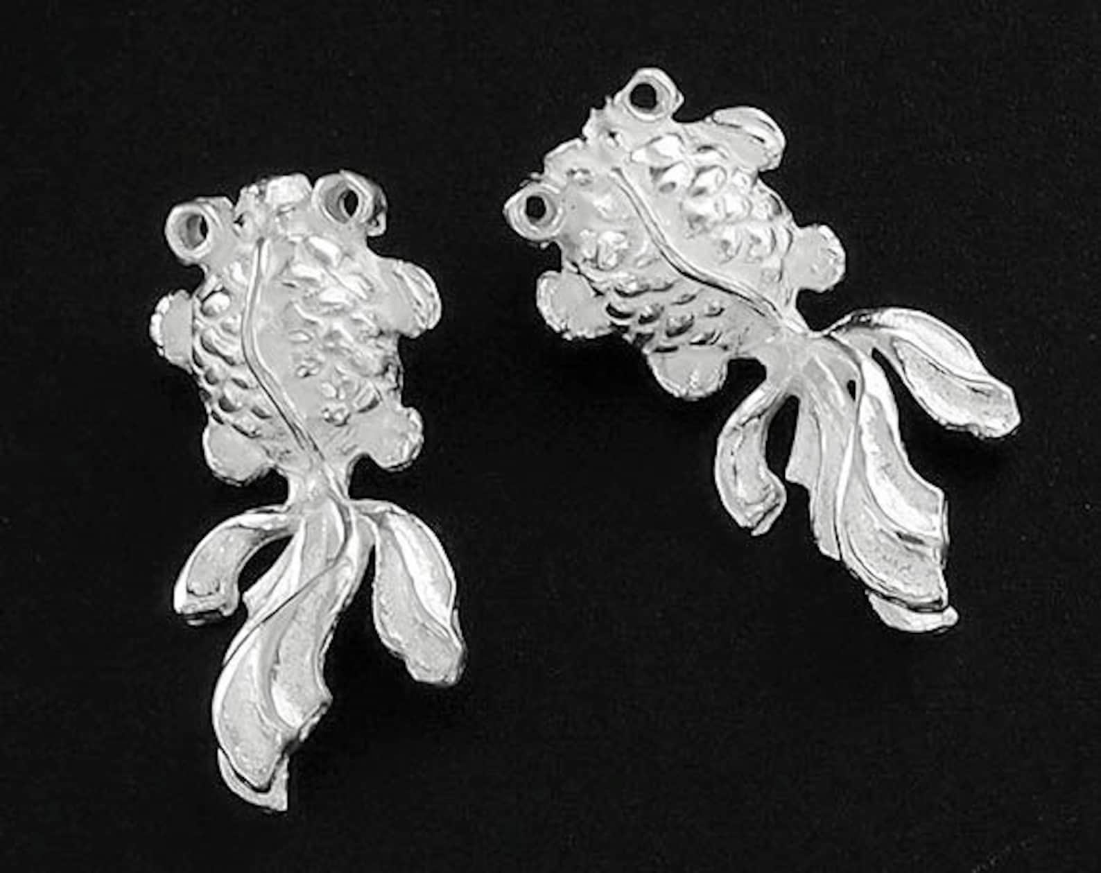 2 of 925 Sterling Silver Goldfish Charms 7x15 mm. :th2287 | Etsy