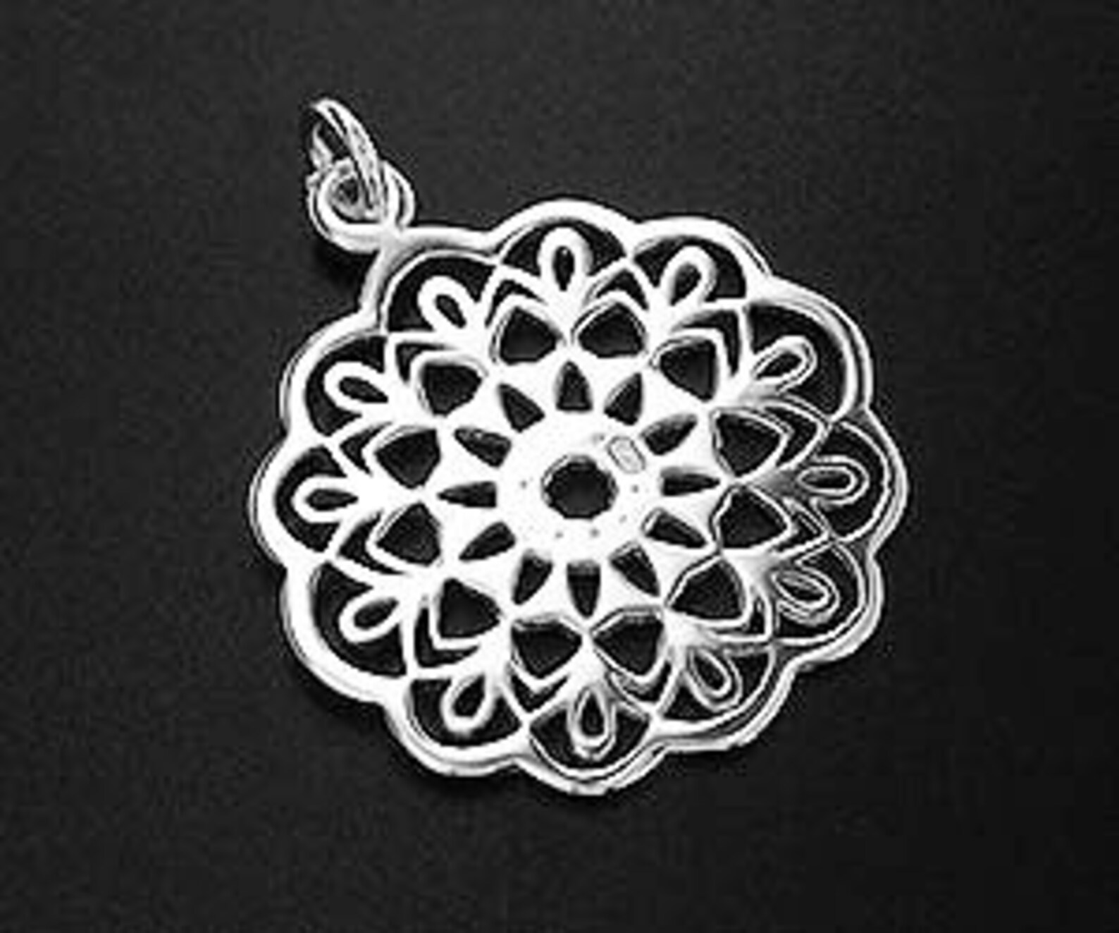 1 of 925 Sterling Silver Filigree Disc Pendant 23mm. Polish | Etsy