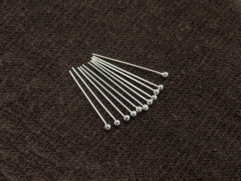 40 of 925 Sterling Silver Head Pins 19x 0.5 Mm. #25 AWG Wire :th0320 - Etsy