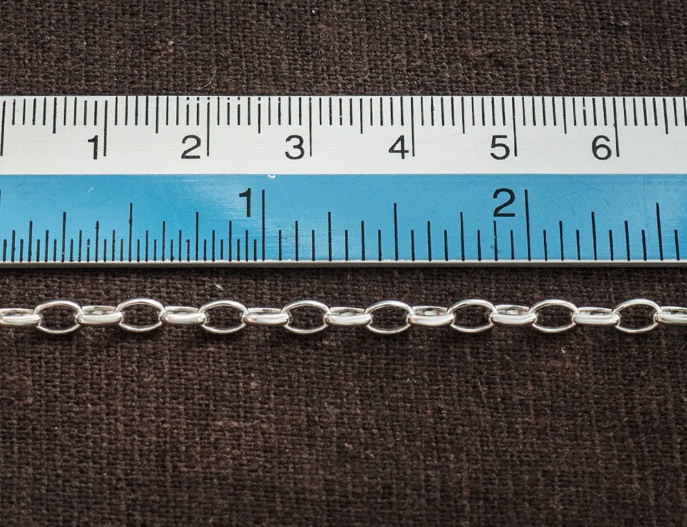 18 Inches of 925 Sterling Silver Oval Chain 3x5 Mm. :th0936 | Etsy