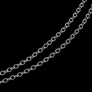 40 Inches of 925 Sterling Silver Cable Chain 2.3x1.9 Mm. Delicate Chain ...