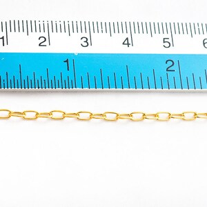40 Inches of 925 Sterling Silver Gold Vermeil Style Chain 2x4 Mm ...