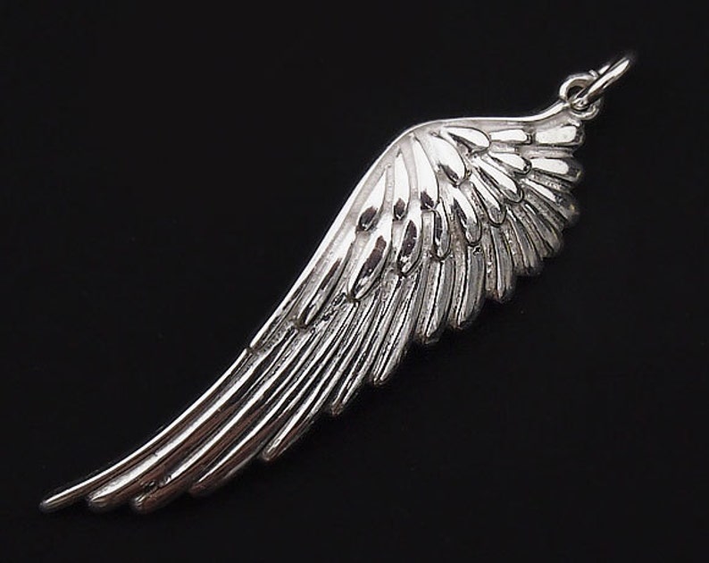 1 of 925 Sterling Silver Angel Wing Pendant 11.5x39mm. :th1740 - Etsy