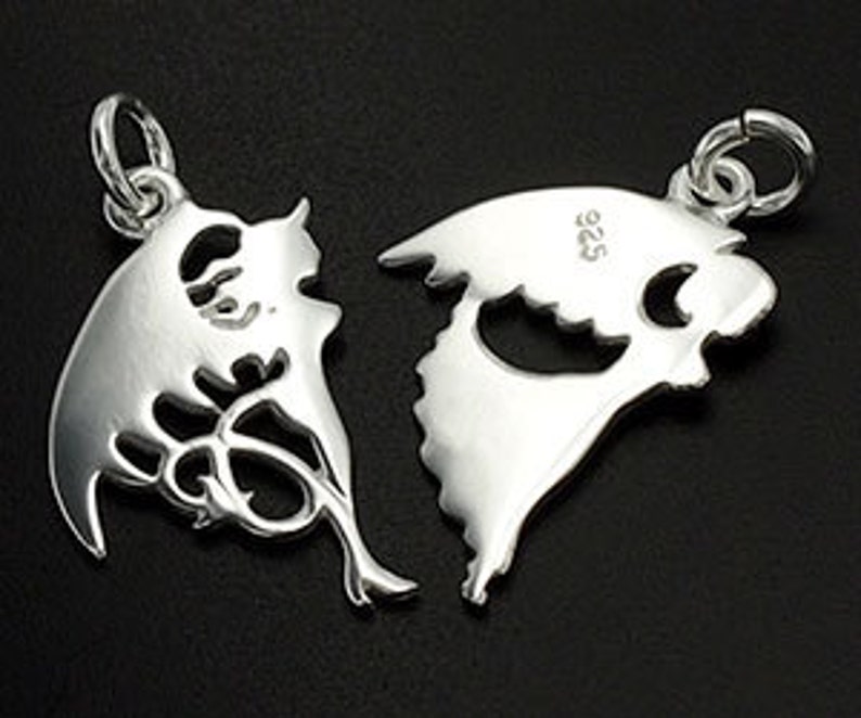 2 of 925 Sterling Silver Angel & Devil Charms 12x18mm. Polish - Etsy