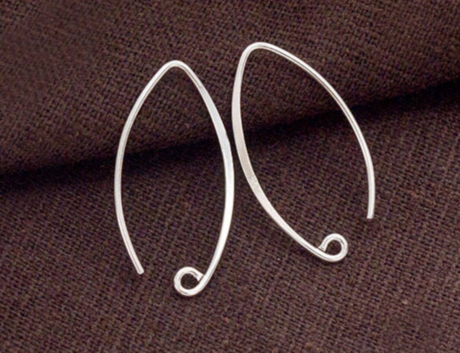 5 Pairs of 925 Sterling Silver Ear Wires 15x25 Mm.20 AWG - Etsy