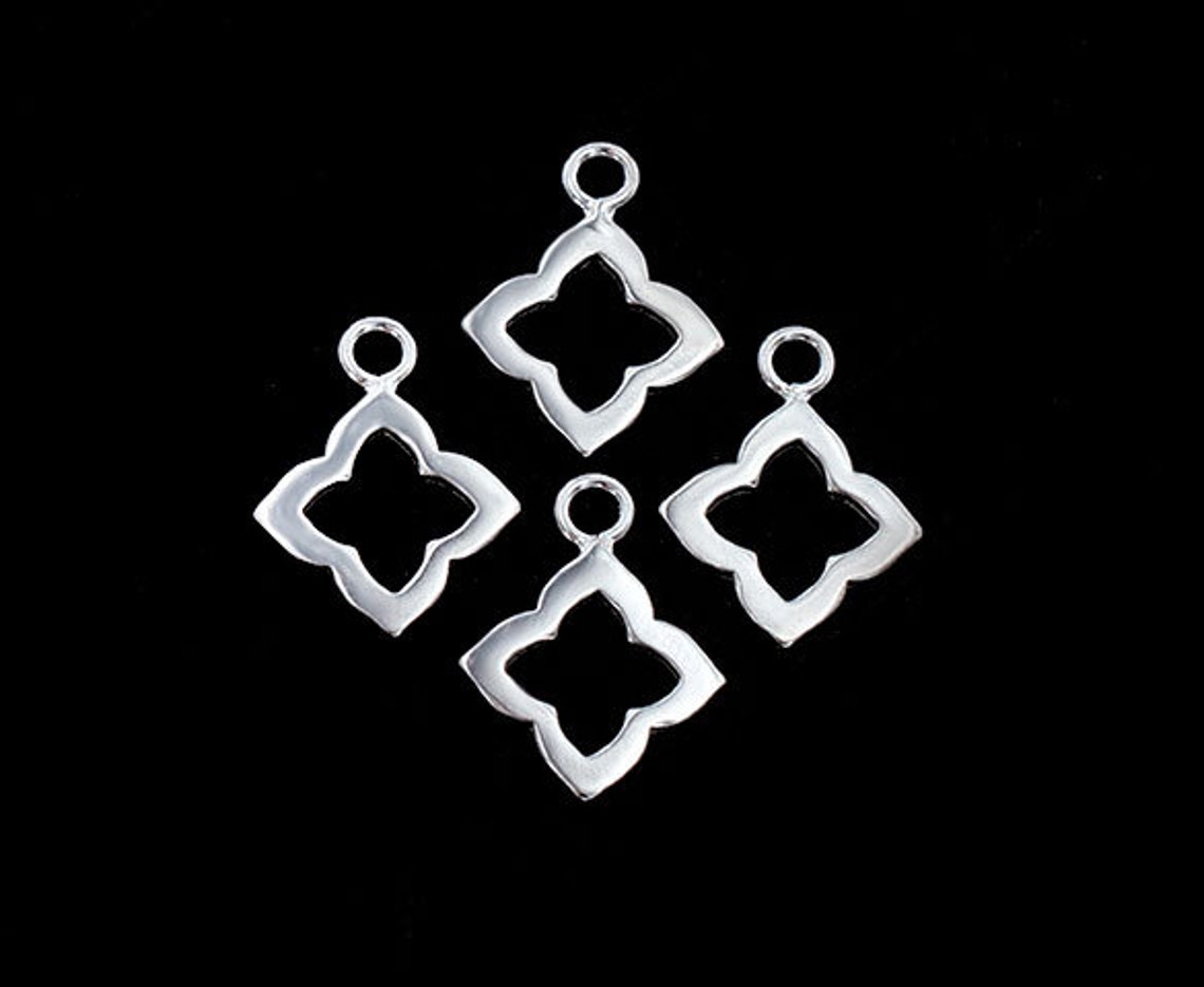 4 of 925 Sterling Silver Moroccan Style Flower Charms 11 Mm. Polish ...