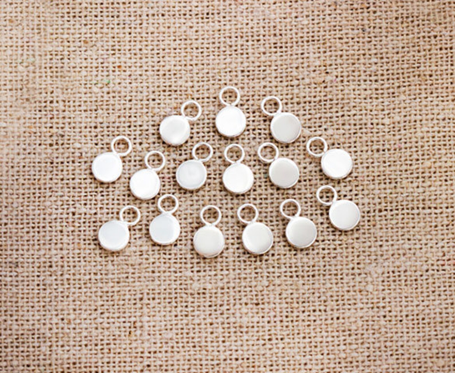 15 of 925 Sterling Silver Round Tag Charms 4mm :tk0179 - Etsy