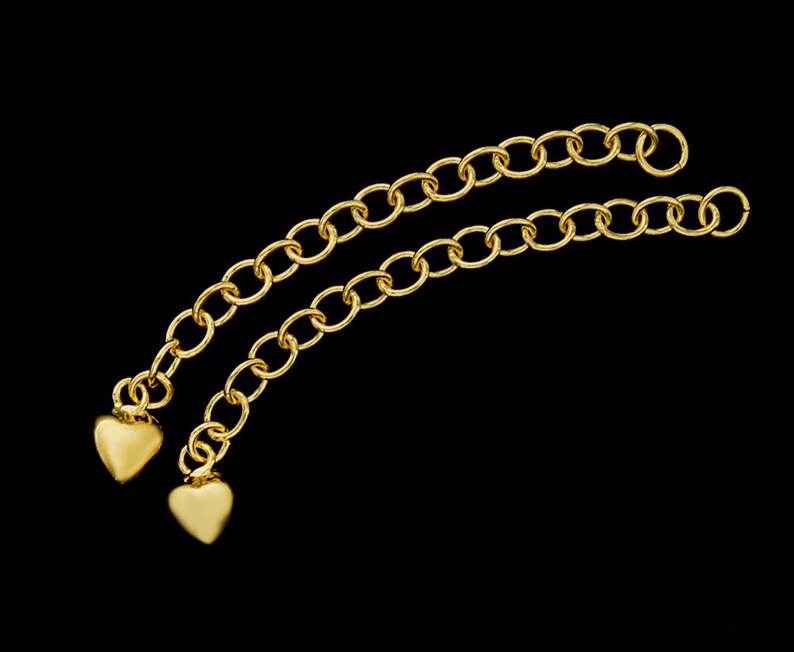 2 of 925 Sterling Silver Gold Vermeil Style Extension Chains | Etsy
