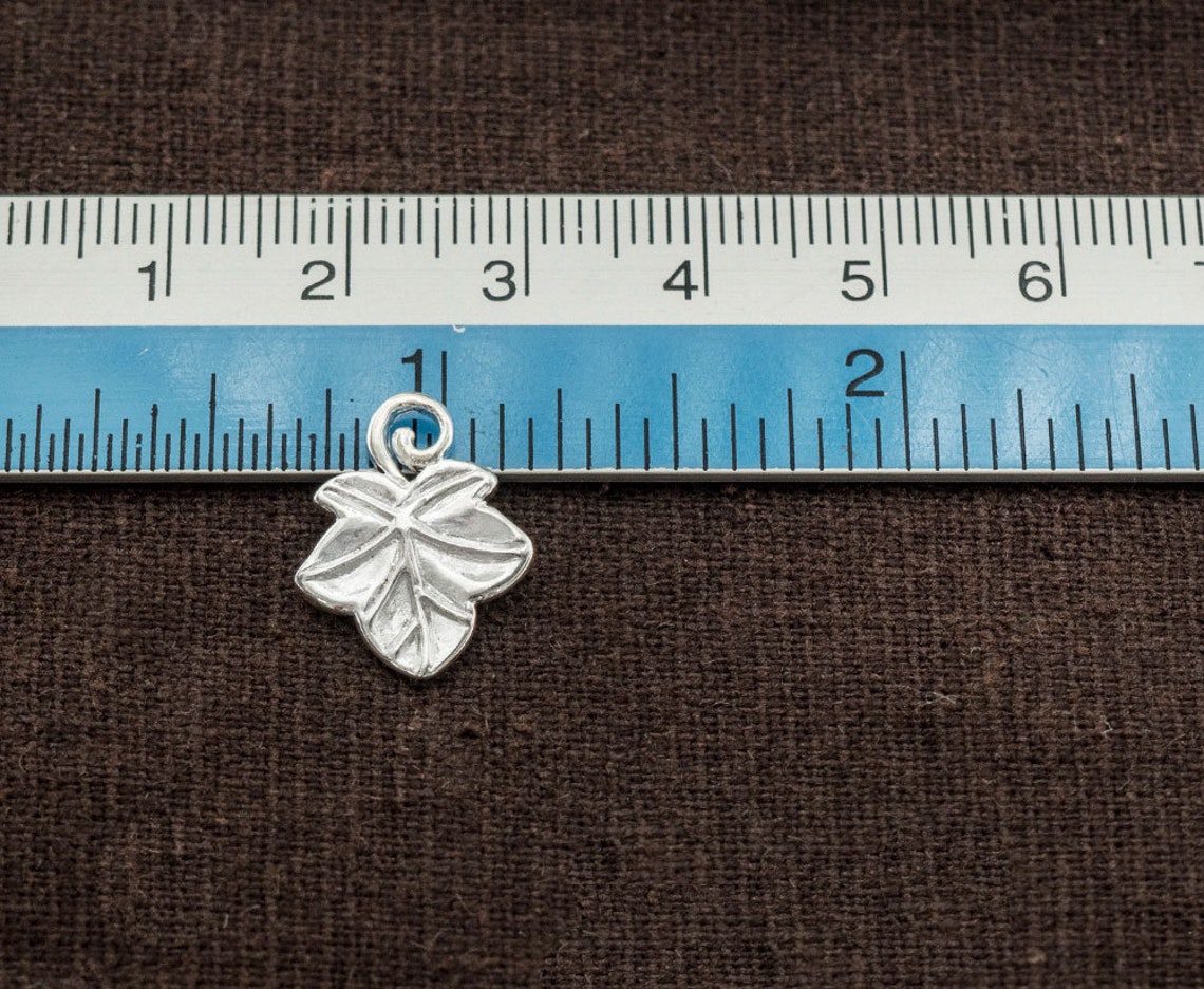 2 of 925 Sterling Silver Ivy Charms 13x17mm. Polish Finished. - Etsy