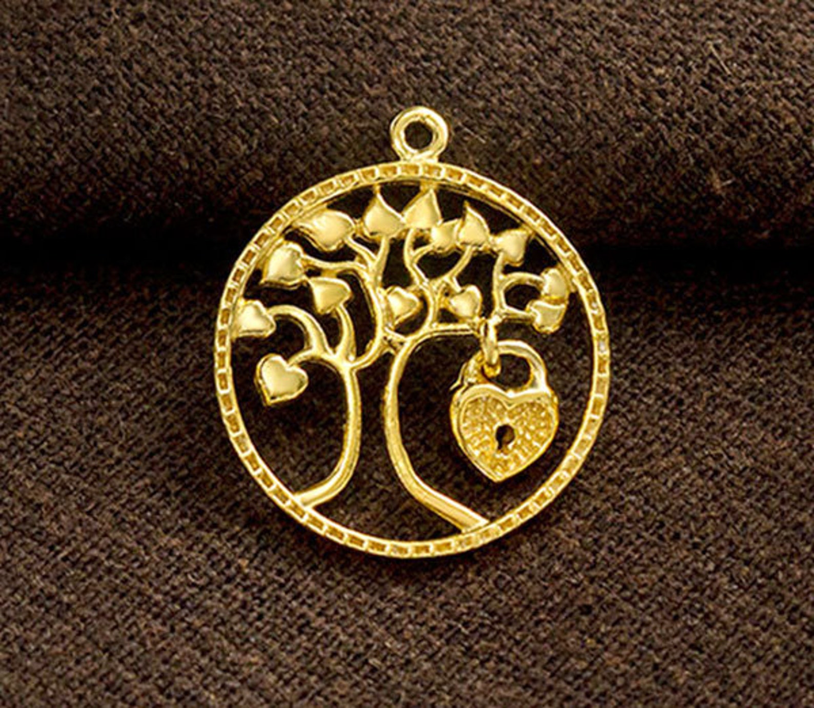 1 of 925 Sterling Silver 24k Gold Vermeil Style Tree With Heart Pendant ...