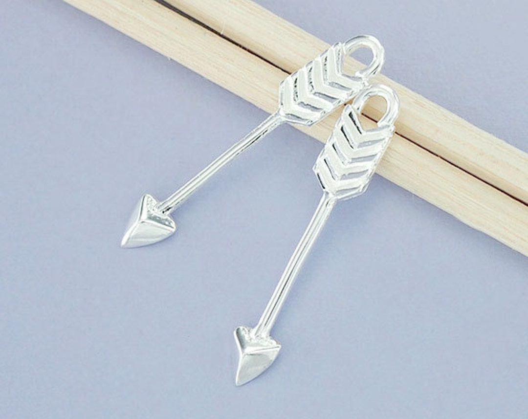 2 of 925 Sterling Silver Arrow Charms 3.5x23 Mm.,delicate Charms ...