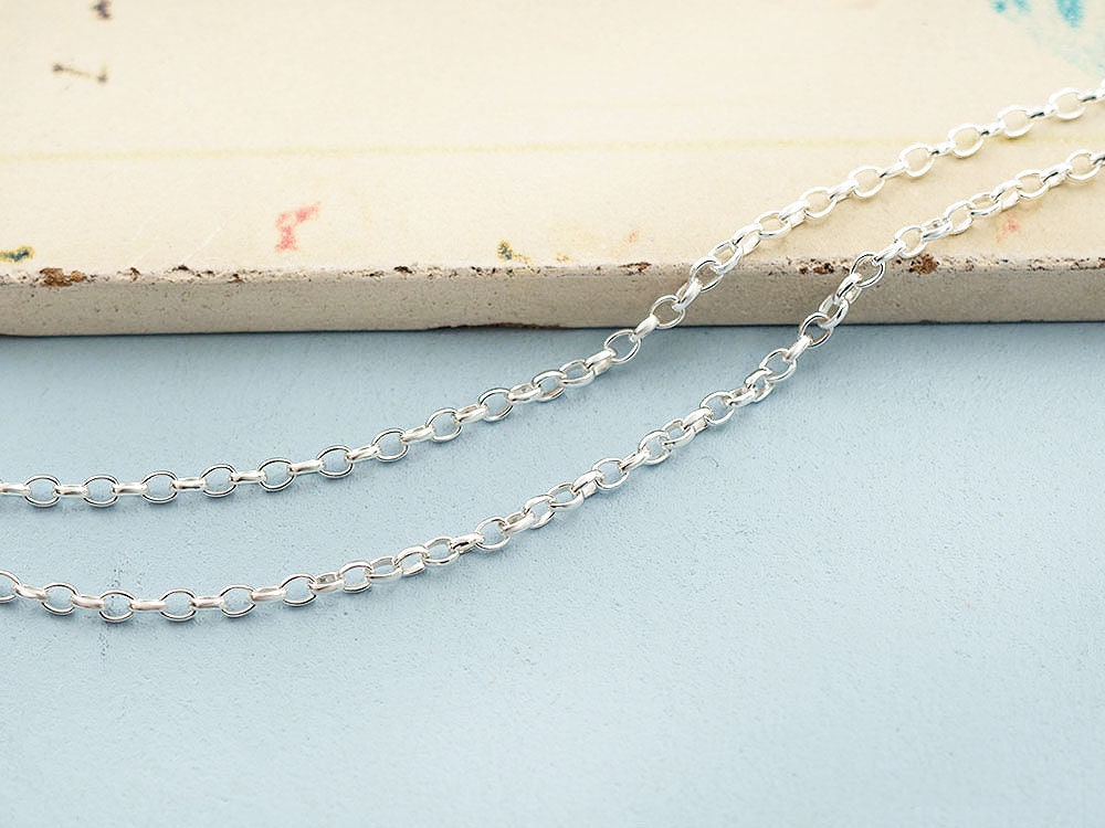 30 Inches of 925 Sterling Silver Oval Chain 1.6x2.2 Mm. | Etsy