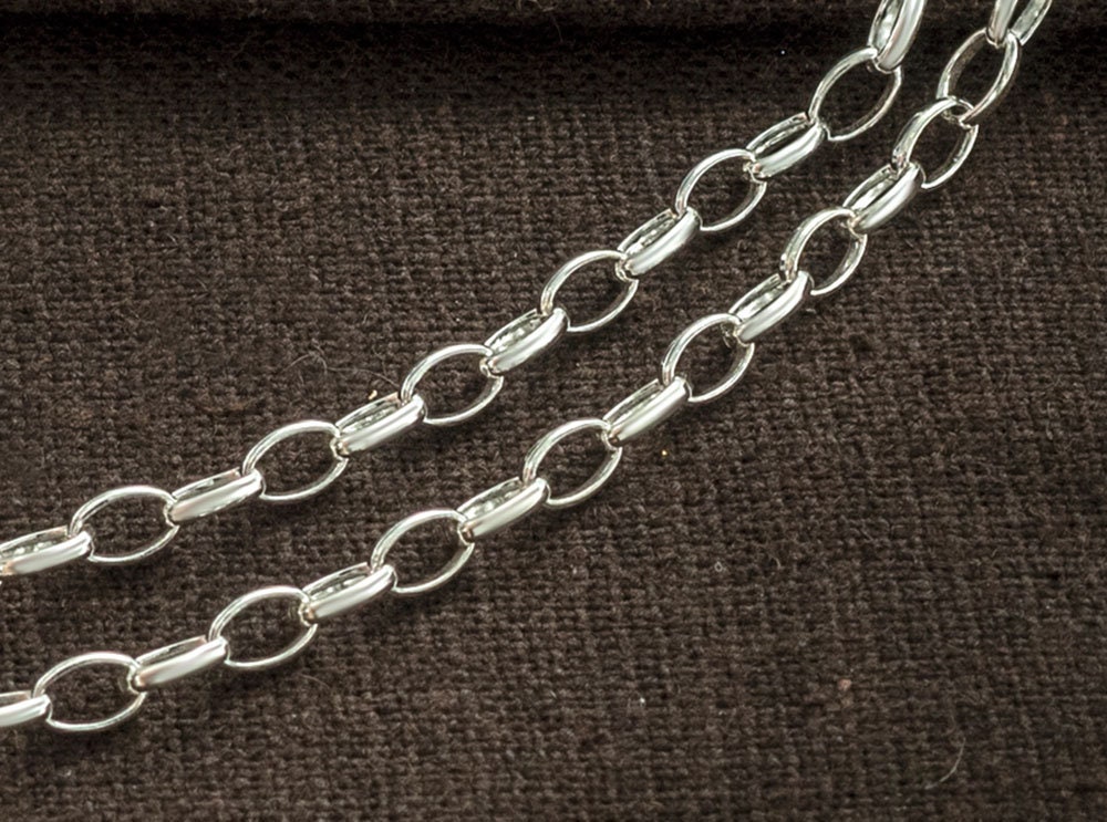 18 Inches of 925 Sterling Silver Oval Chain 3x5 Mm. :th0936 | Etsy