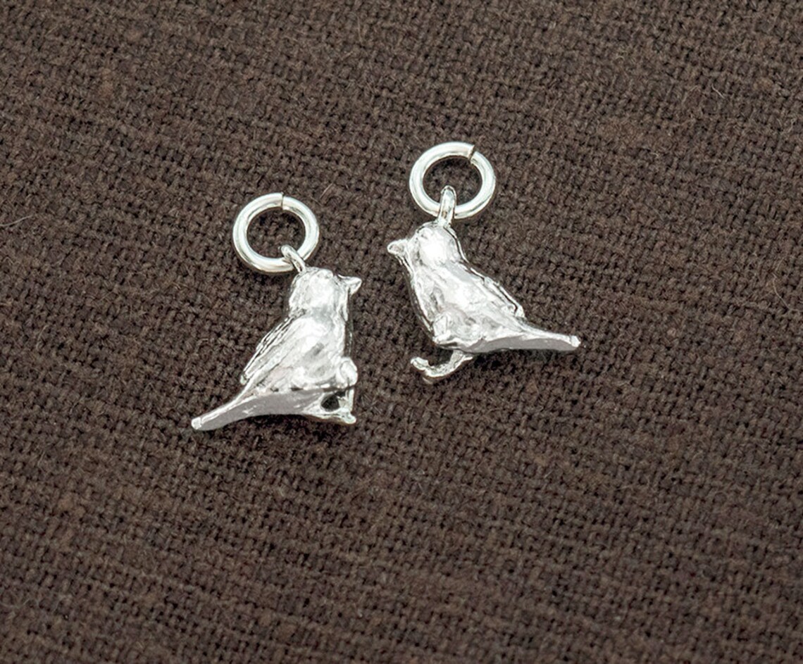 2 of 925 Sterling Silver Bird Charms 4.8x13mm. :th1560 | Etsy