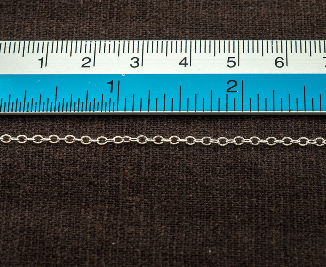 40 Inches of 925 Sterling Silver Cable Chain 2.3x1.9 Mm. Delicate Chain ...