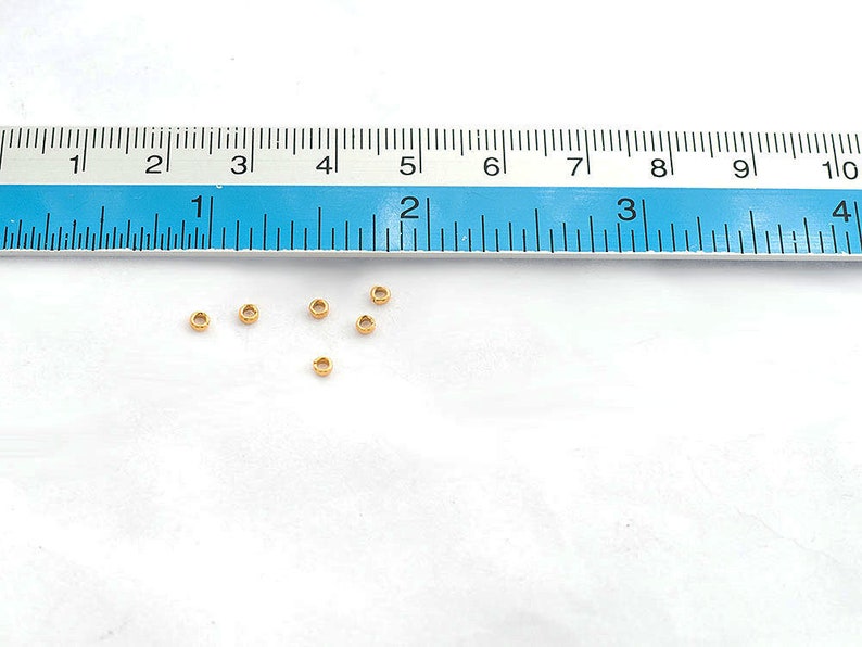 70 of Karen Hill Tribe Silver Gold Vermeil Style Little Ring Beads 2 ...
