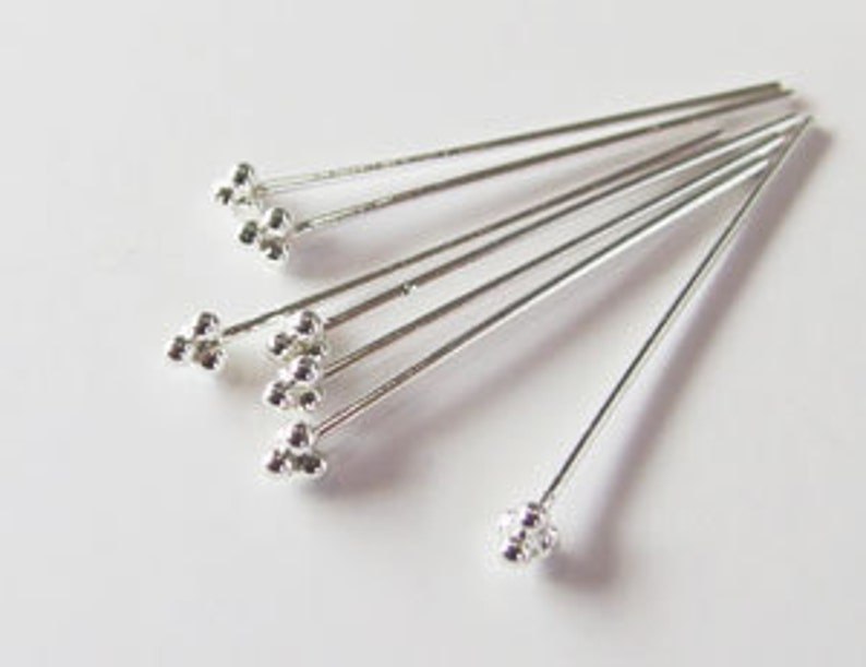 20 of 925 Sterling Silver Head Pins 0.7x30 mm. 21 AWG | Etsy