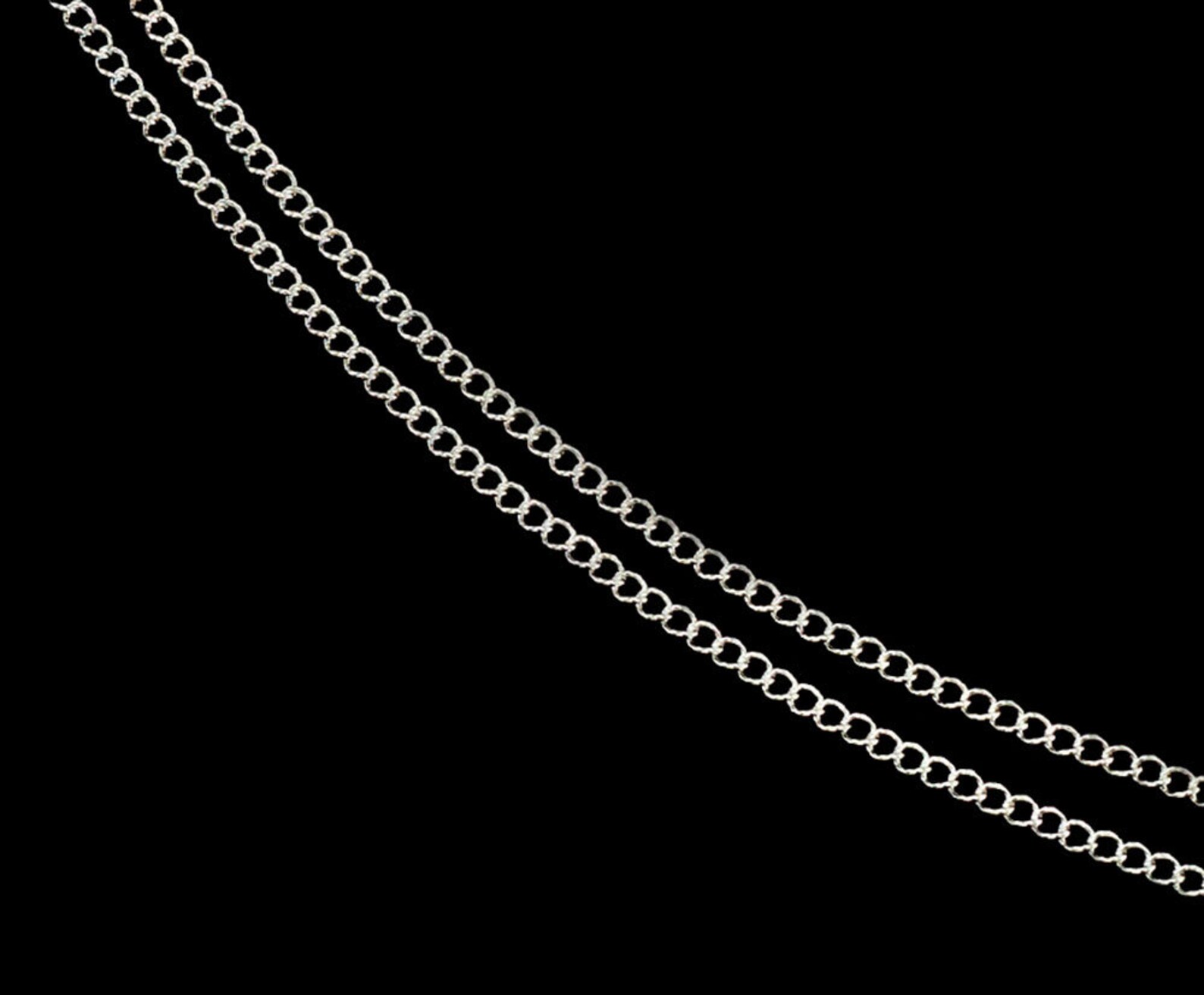 40 inches of 925 Sterling Silver Curb Chain 1.8x2 mm. :th0580 | Etsy