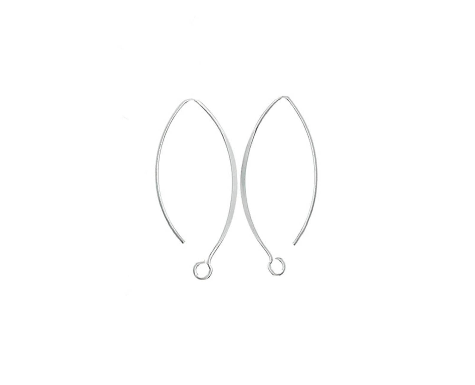 5 Pairs of 925 Sterling Silver Ear Wires 12x28 Mm. :th0973 - Etsy