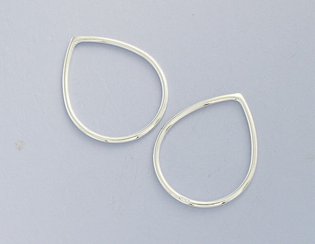4 of 925 Sterling Silver Pear Links, Connectors 15.5x19 Mm. :tk0013 - Etsy