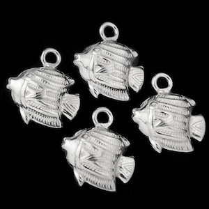 4 of 925 Sterling Silver Fish Charms 9x11 Mm. :th1131 - Etsy