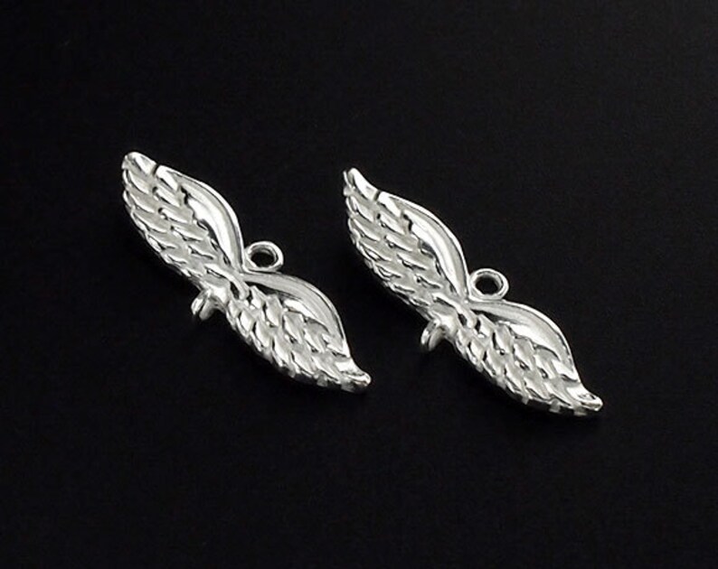 2 of 925 Sterling Silver Angel Wing Links Connectors 5x20 mm | Etsy