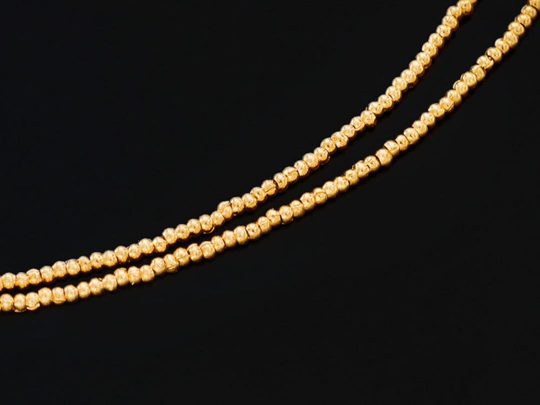 70 of Karen Hill Tribe Gold Vermeil Style Plain Rondelle Beads 2.4x1 ...